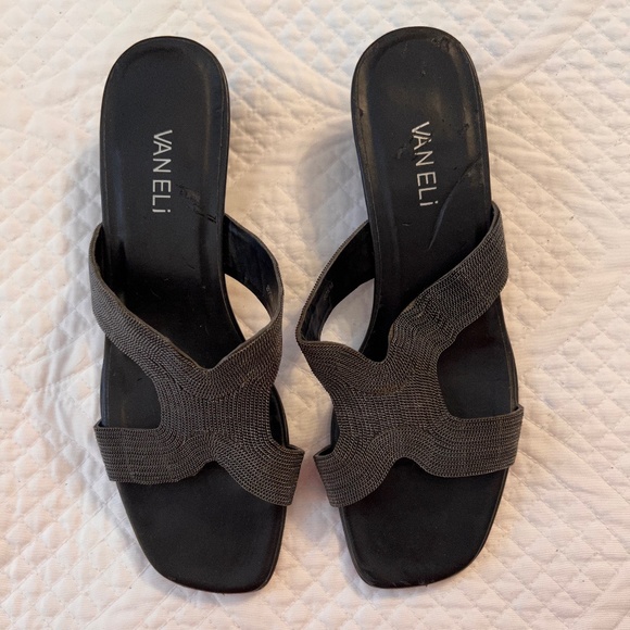 Shoes | Vaneli Slide On Black Kitten Heel | Poshmark